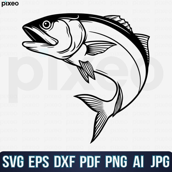 Bluefish Clipart Bluefish Fish Svg Bluefish Cut file Bluefish Vector ...