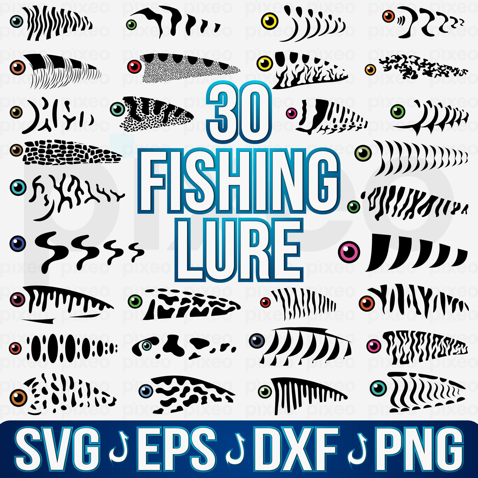Fishing Lure Stencils SVG: DIY Crafts Clipart Bundle (digital Download ...