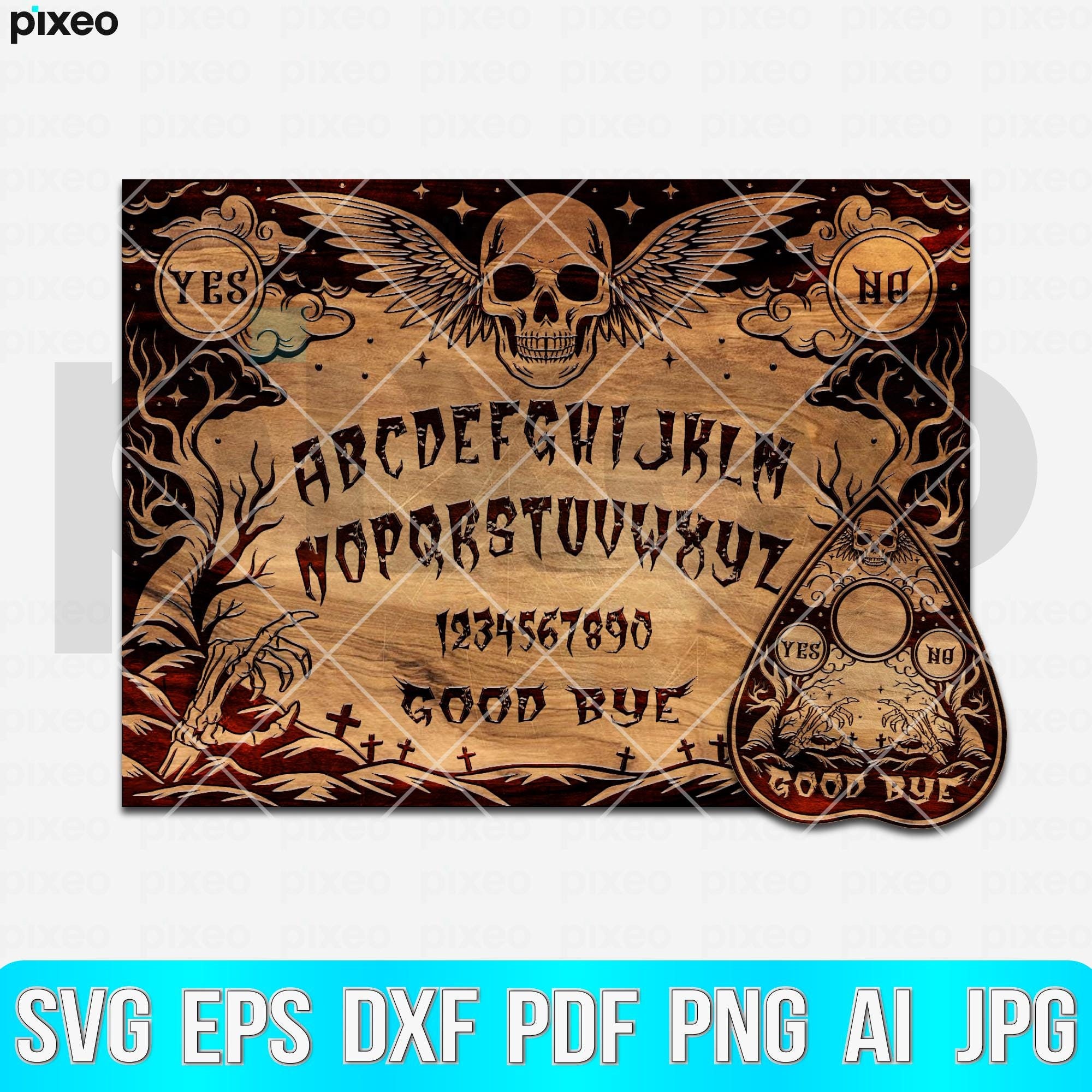 Ouija Board Game SVG: Spirit Board Clipart for Cricut (digital Download ...