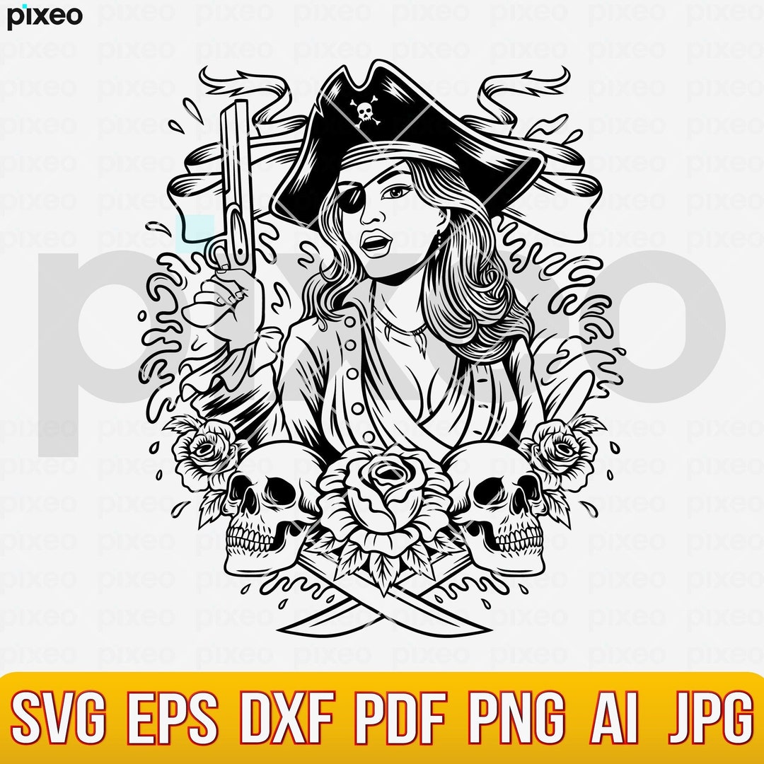Women Pirate Svg, Pirate Svg, Pirate Ship Svg, Anne Bonny Svg, Pirate ...