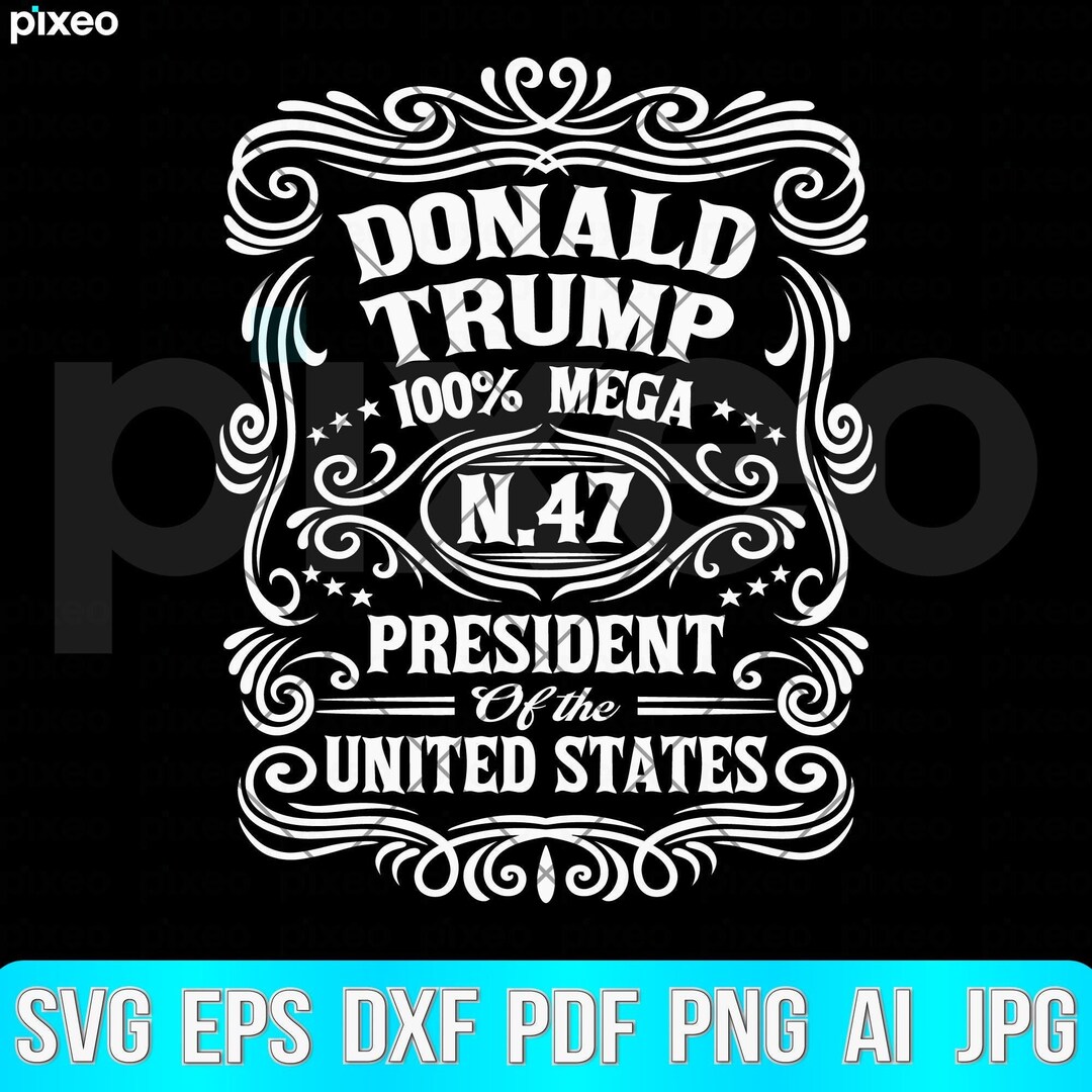 Donald Trump Whiskey Label SVG: MAGA Cricut Clipart (digital Download ...