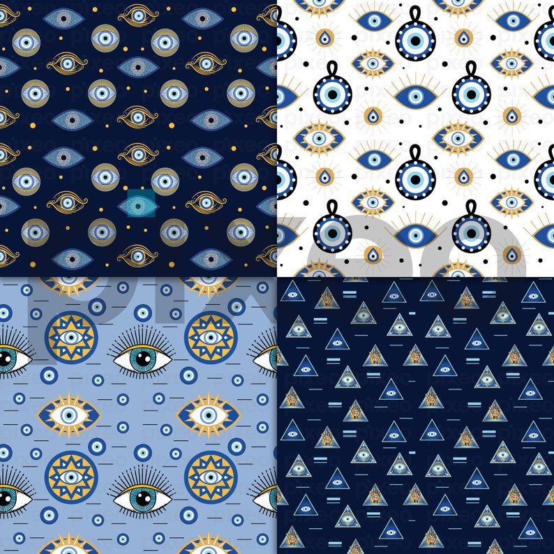 Evil Eye Seamless Patterns Digital Papers Evil Eye 20 - Etsy