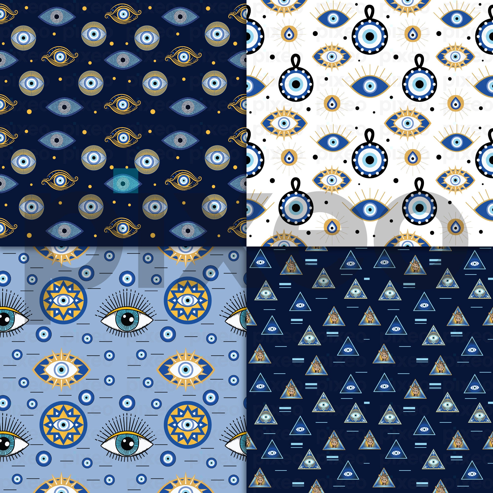 Evil Eye Seamless Patterns Digital Papers Evil Eye 20 | Etsy