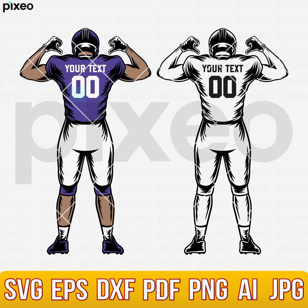 Football Player SVG: Customizable Team Shirt Design (digital Files) - Etsy