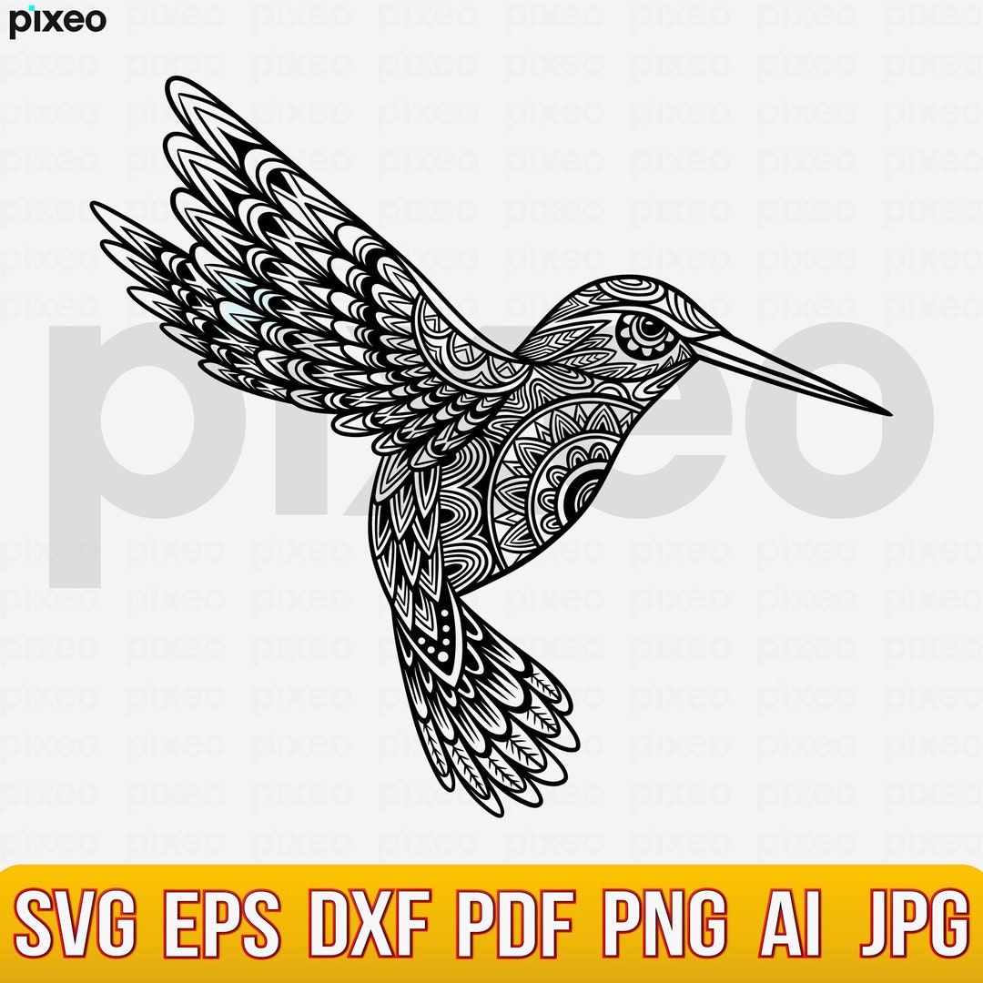 Hummingbird Mandala Svg, Hummingbird Clipart, Humming Bird Svg, Bird ...