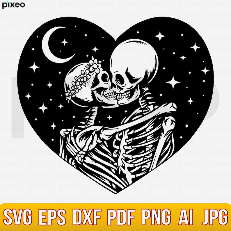 Skull Lovers Svg Skull Svg Dead Skeleton Love Svg Gothic - Etsy