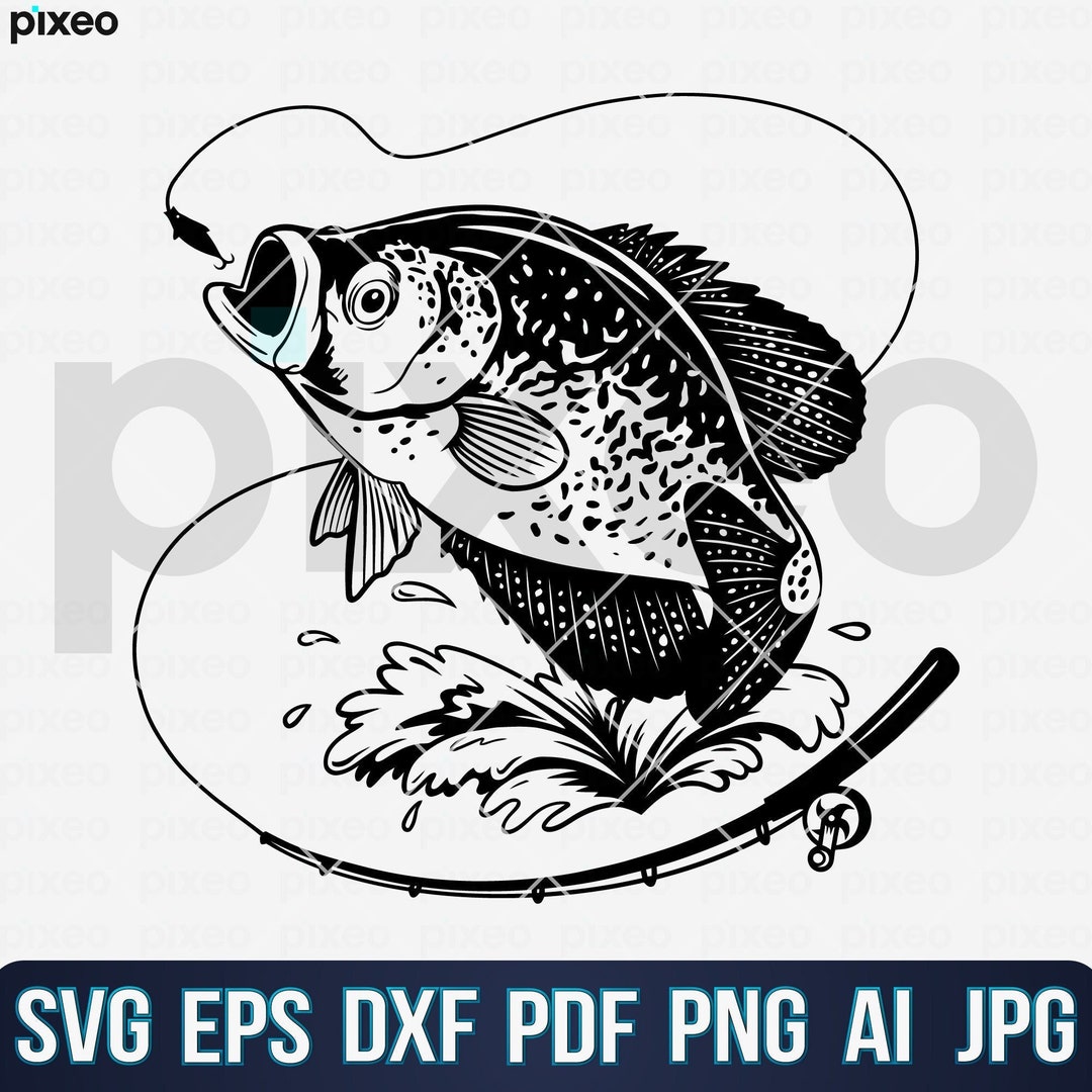 Crappie Fishing Svg, Fishing Svg, Crappie Fish Svg, Crappie Clipart ...