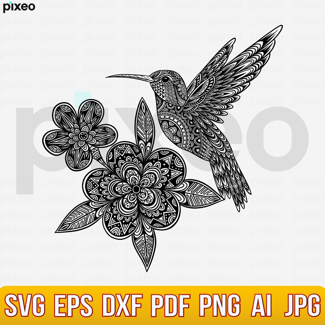Hummingbird Mandala Svg, Hummingbird Clipart, Humming Bird Svg, Bird ...