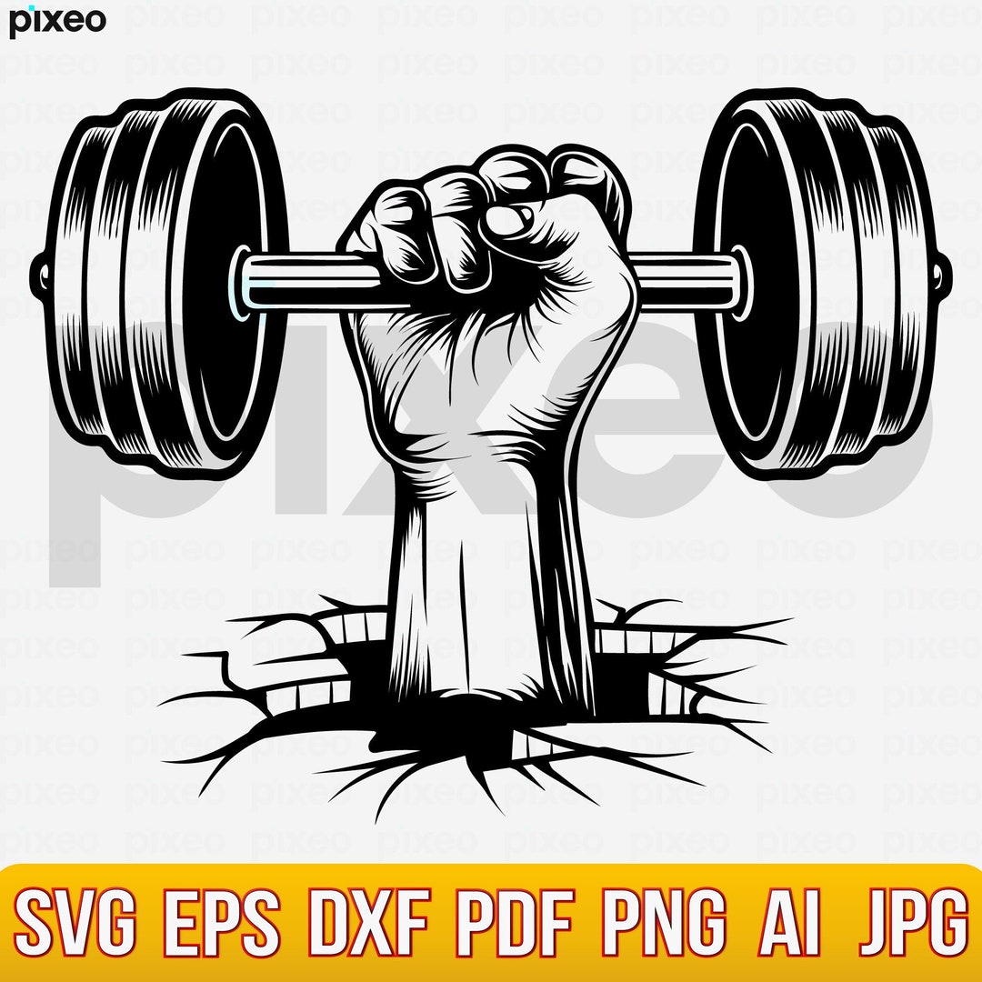 Smashing Dumbbell SVG: Gym Workout Clipart (digital Files) - Etsy