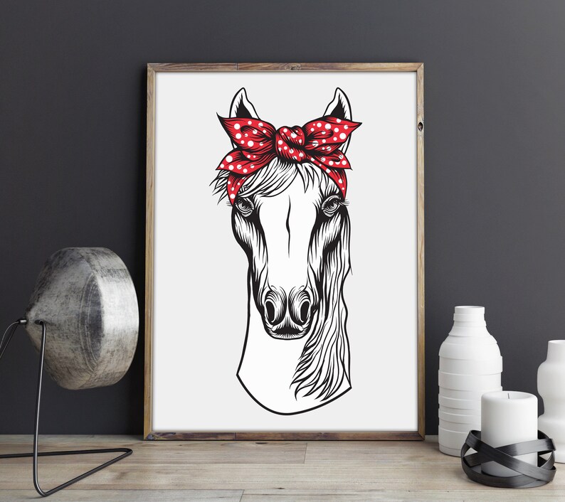 Horse Bandana Svg Horse Svg Horse Clipart Bandana Svg Farm - Etsy