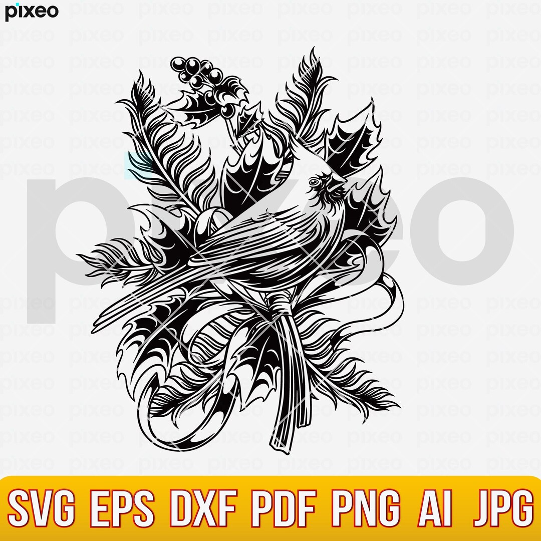 Red Cardinal Svg, Cardinal Clipart, Cardinal Cricut, Cardinal Vector ...