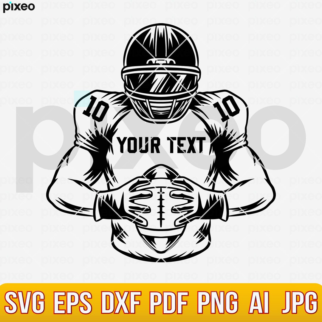 Football Player SVG: Customizable Team Shirt Design (digital Download ...