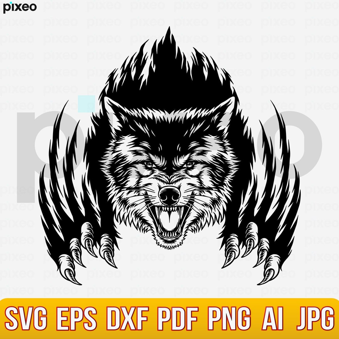Wolf Claws Scratch Svg, Wolf Svg, Wolf Claw Mark Svg, Howling Wolf Svg ...