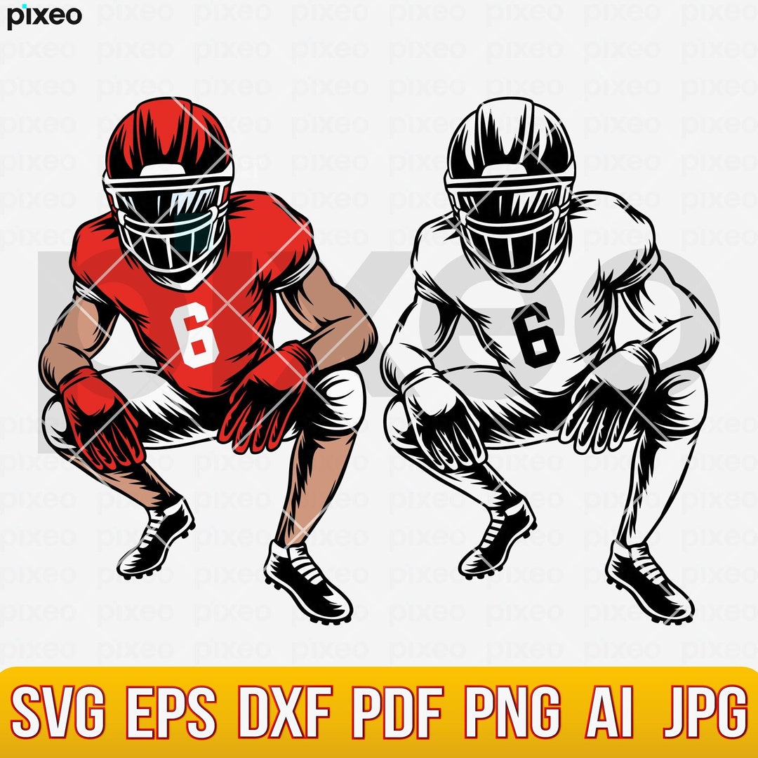 Football Player SVG: Team Shirt Cut Files (digital Download) - Etsy