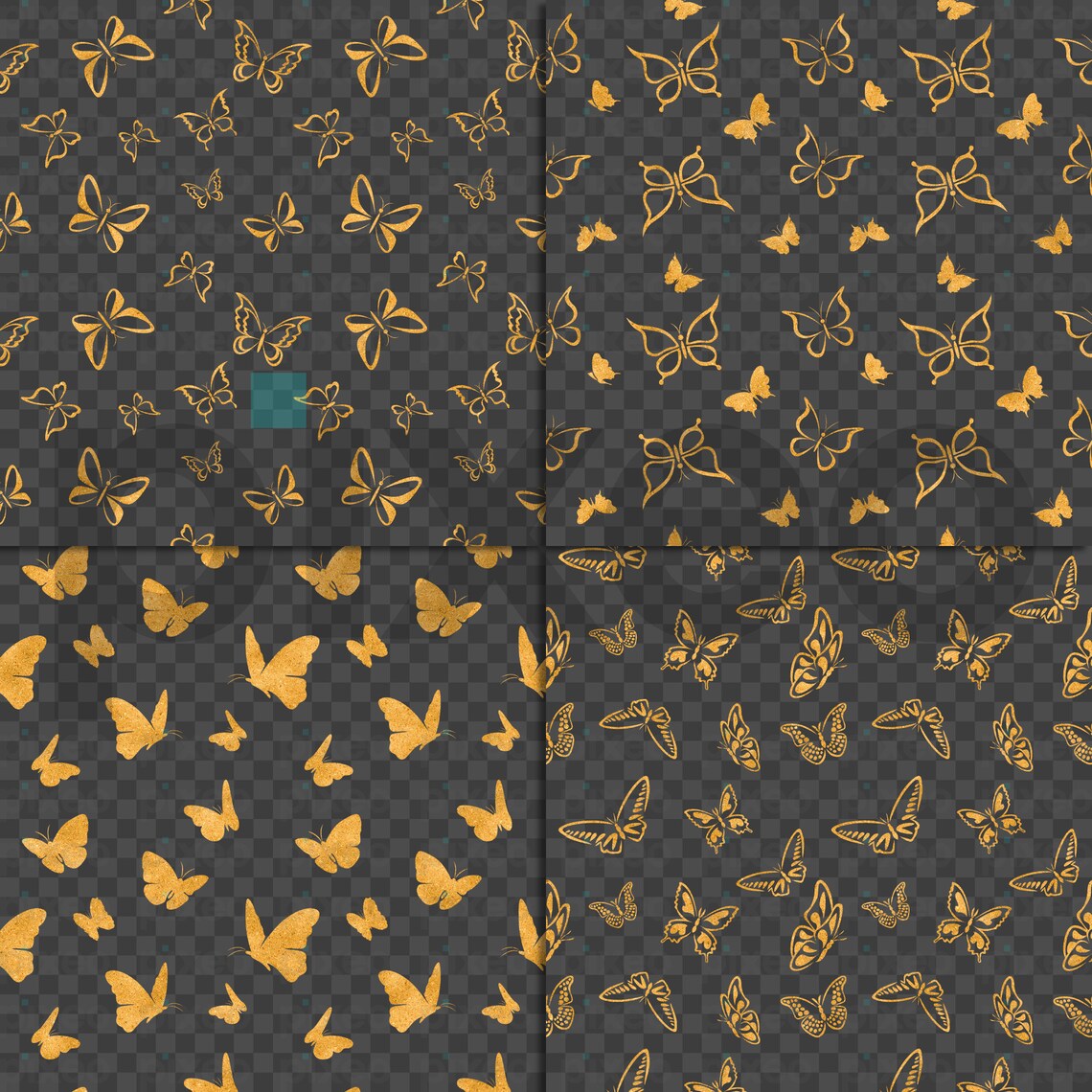 Gold Butterfly Seamless Pattern Gold Butterfly Digital Paper - Etsy