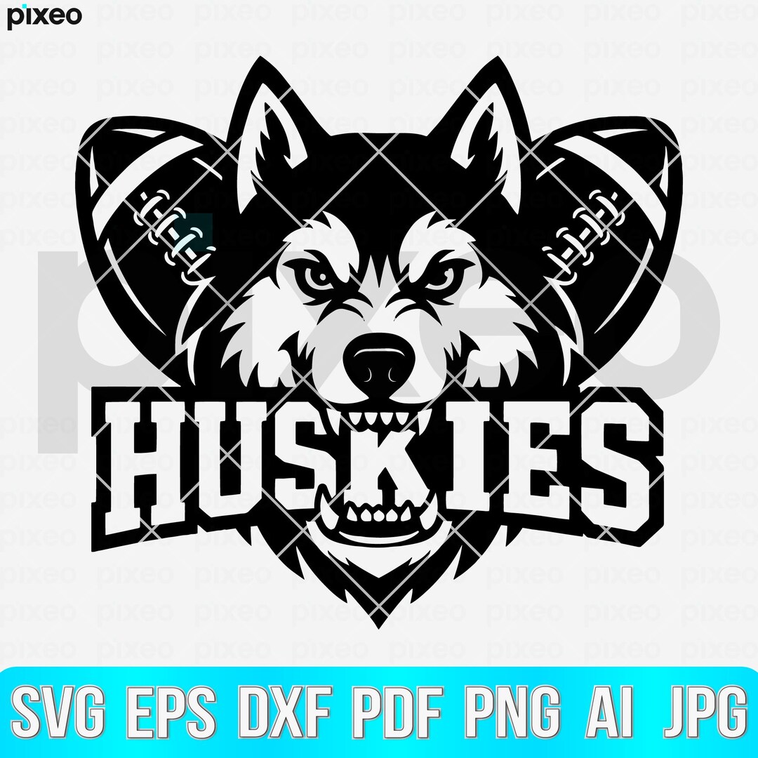 Huskies Mascot SVG: High School Huskies Clipart, Shirt Design (digital ...