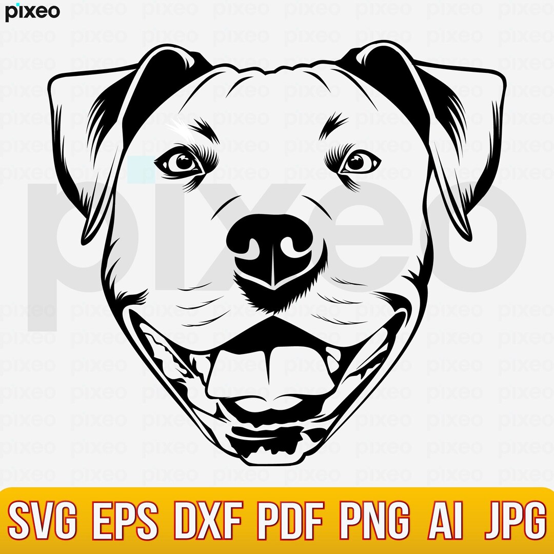 Pitbull Svg, American Pit Bull Svg, Pitbull Clipart, Pitbull Vector ...