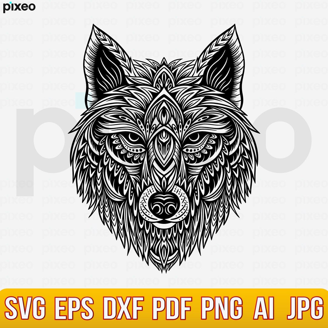 Wolf Svg, Wolf Mandala Svg, Wolf Clipart, Mandala Svg, Wolf Cricut ...