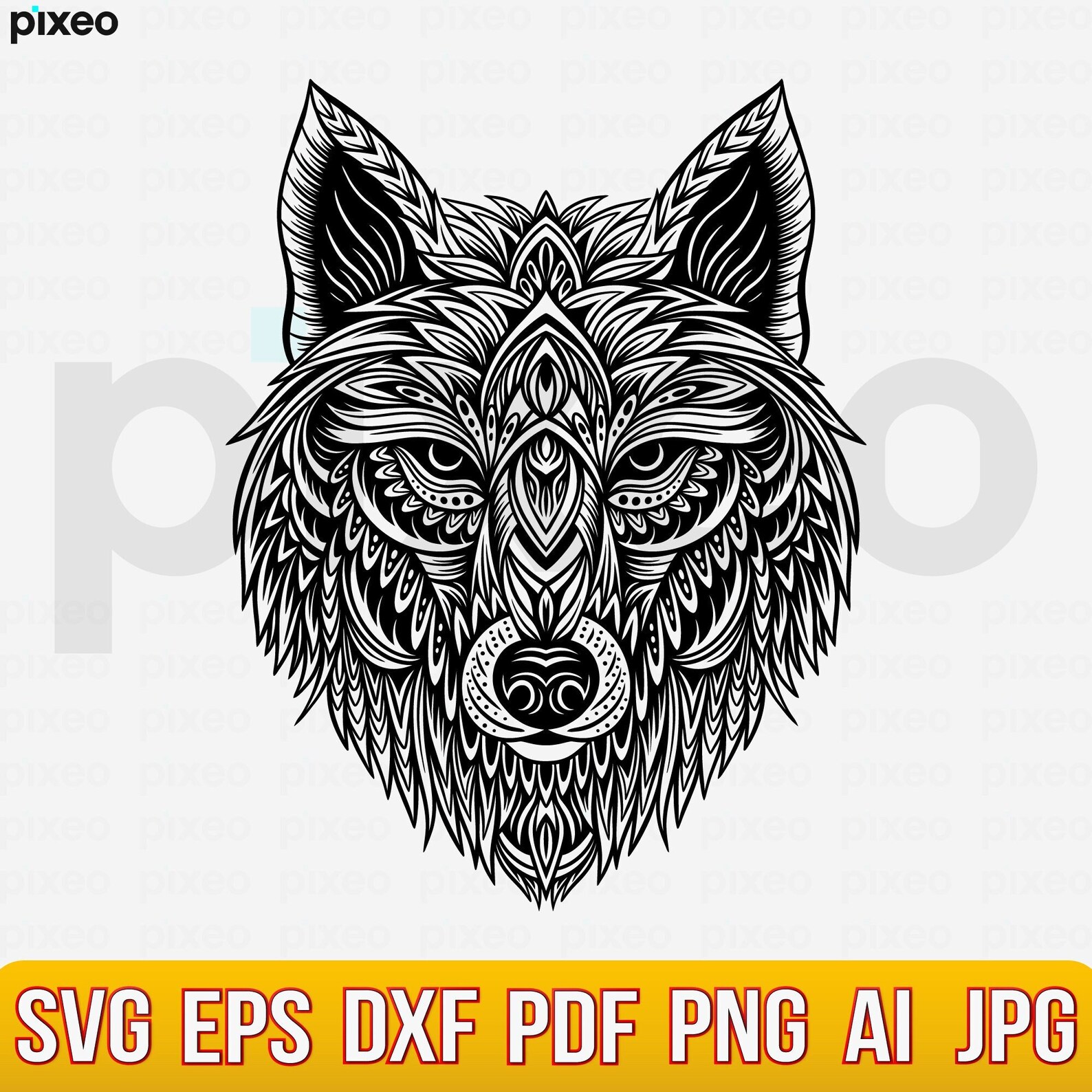 Wolf Svg Wolf Mandala Svg Wolf Clipart Mandala Svg Wolf - Etsy