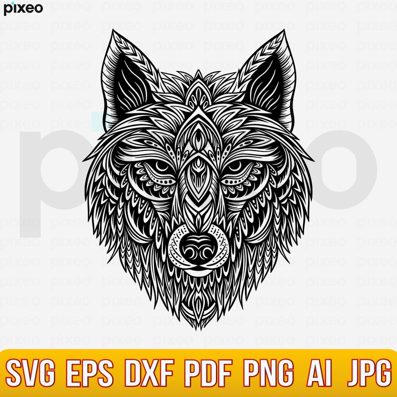 Wolf Svg Wolf Mandala Svg Wolf Clipart Mandala Svg Wolf - Etsy