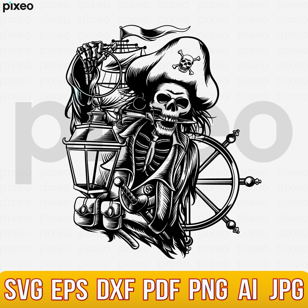 Pirate Skull Octopus SVG: Ship Wheel Clipart (digital Download) - Etsy