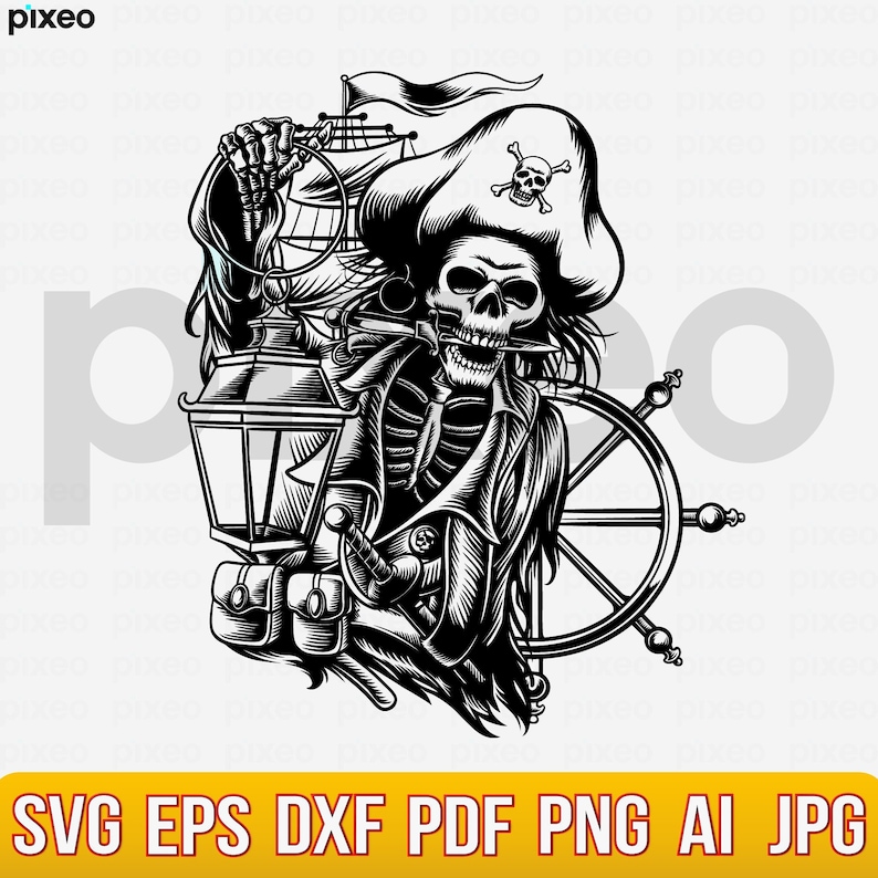 Pirate Skull Octopus SVG: Ship Wheel Clipart (digital Download) - Etsy