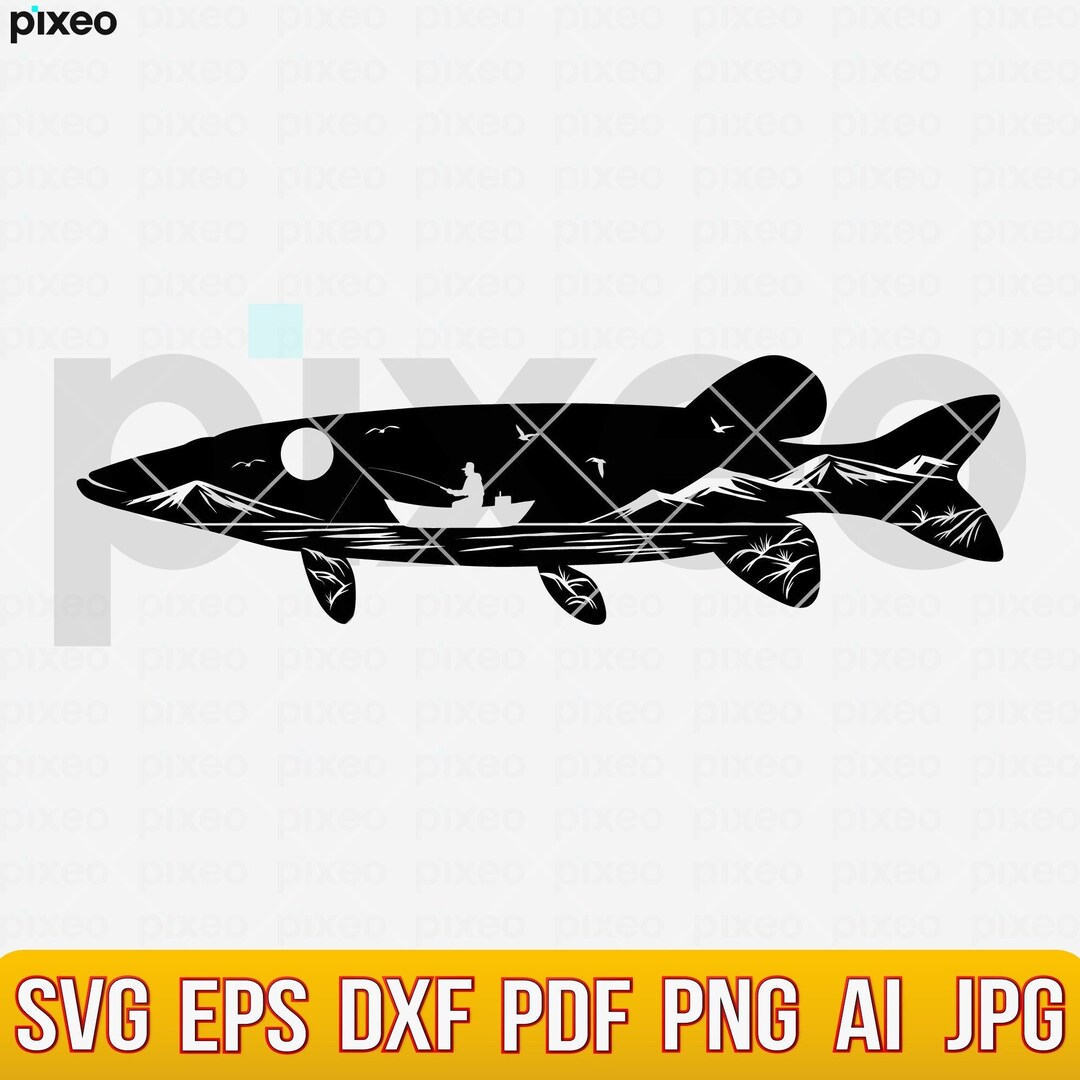 Northern Pike Fishing Svg Fishing Svg Pike Fish Svg Pike - Etsy