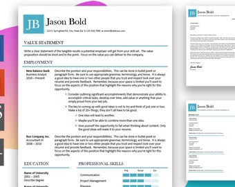Resume Template, CV Template, Cover Letter Template, Professional ...