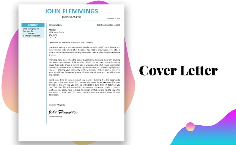 Resume Template, CV Template, Cover Letter Template, Professional ...