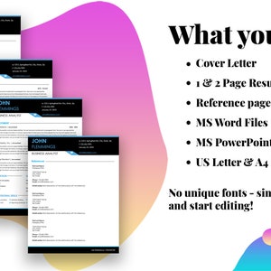 Resume Template, CV Template, Cover Letter Template, Professional ...