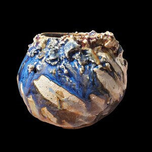 Ceramic Sculpture Vase Encrusted Stoneware Porcelain Slip Abstract Form ...