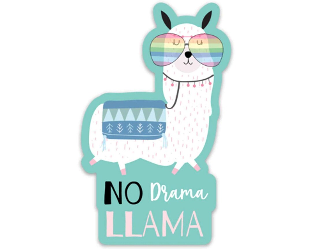 No Drama Llama Sticker, Sunglasses, Water Resistant Vinyl Decal - Etsy