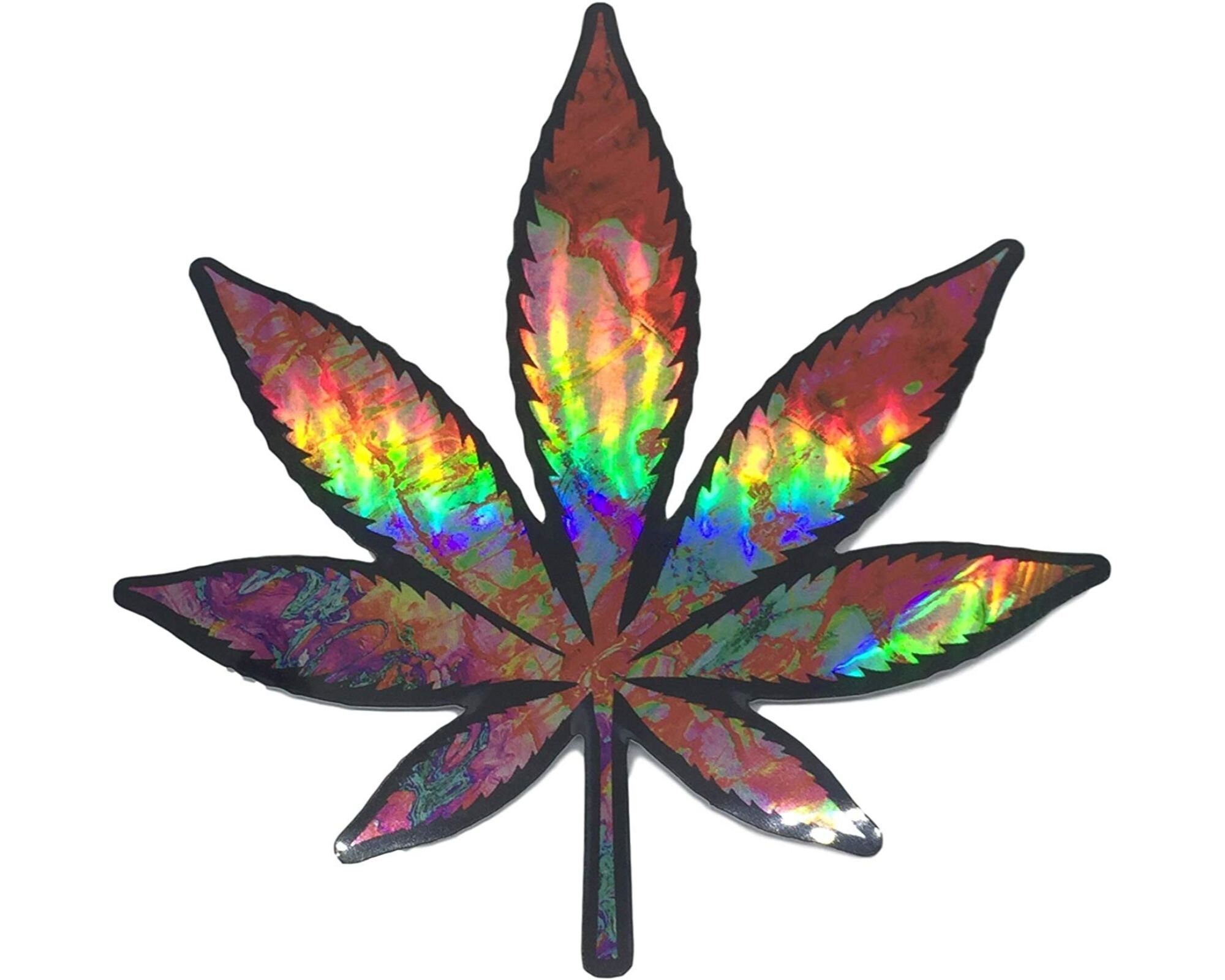 Pot Leaf Sticker Decal Hologram Psychedelic 420 Weed Cannabis - Etsy