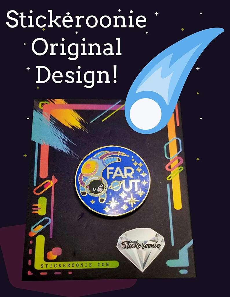 Stickeroonie Astro Cat Enamel Pin Astronaut Kitty Space Suit Galaxy ...