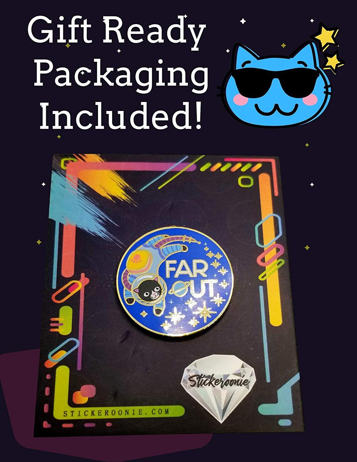 Stickeroonie Astro Cat Enamel Pin Astronaut Kitty Space Suit | Etsy