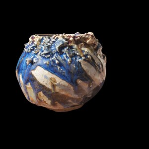 Ceramic Sculpture Vase Encrusted Stoneware Porcelain Slip Abstract Form ...