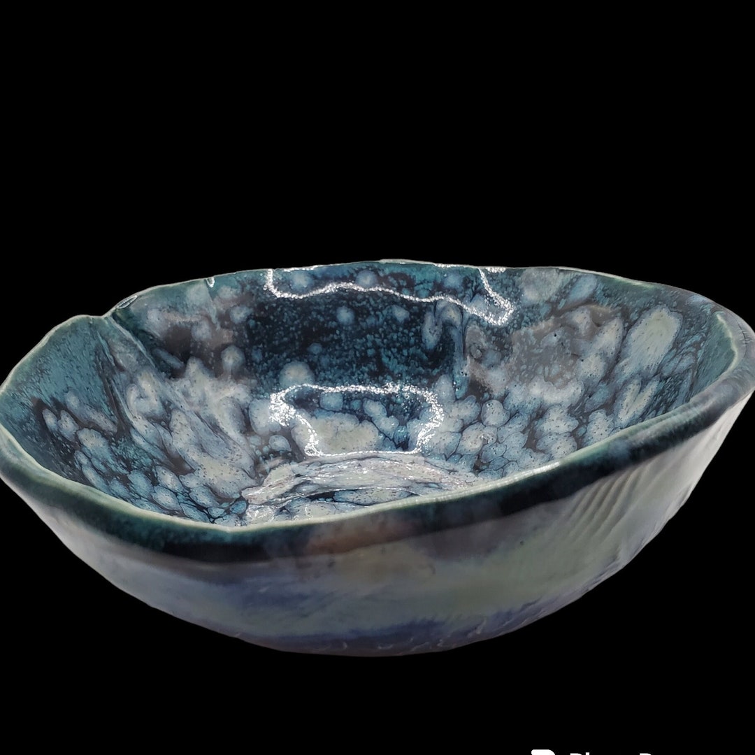 Handmade Wave Bowl Ceramic One of A Kind Signed Art Organic Pottery ...