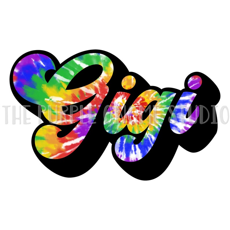 Gigi PNG, Gigi Sublimation, Tie-dyed, Groovy Font, PNG File, Digital ...