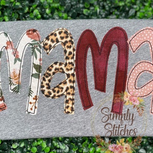 Grandmother/mama/mom/momma/name Applique Shirt or Raglan ~raggy Edge ...