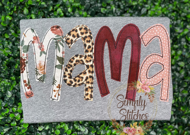Grandmother/mama/mom/momma/name Applique Shirt or Raglan - Etsy