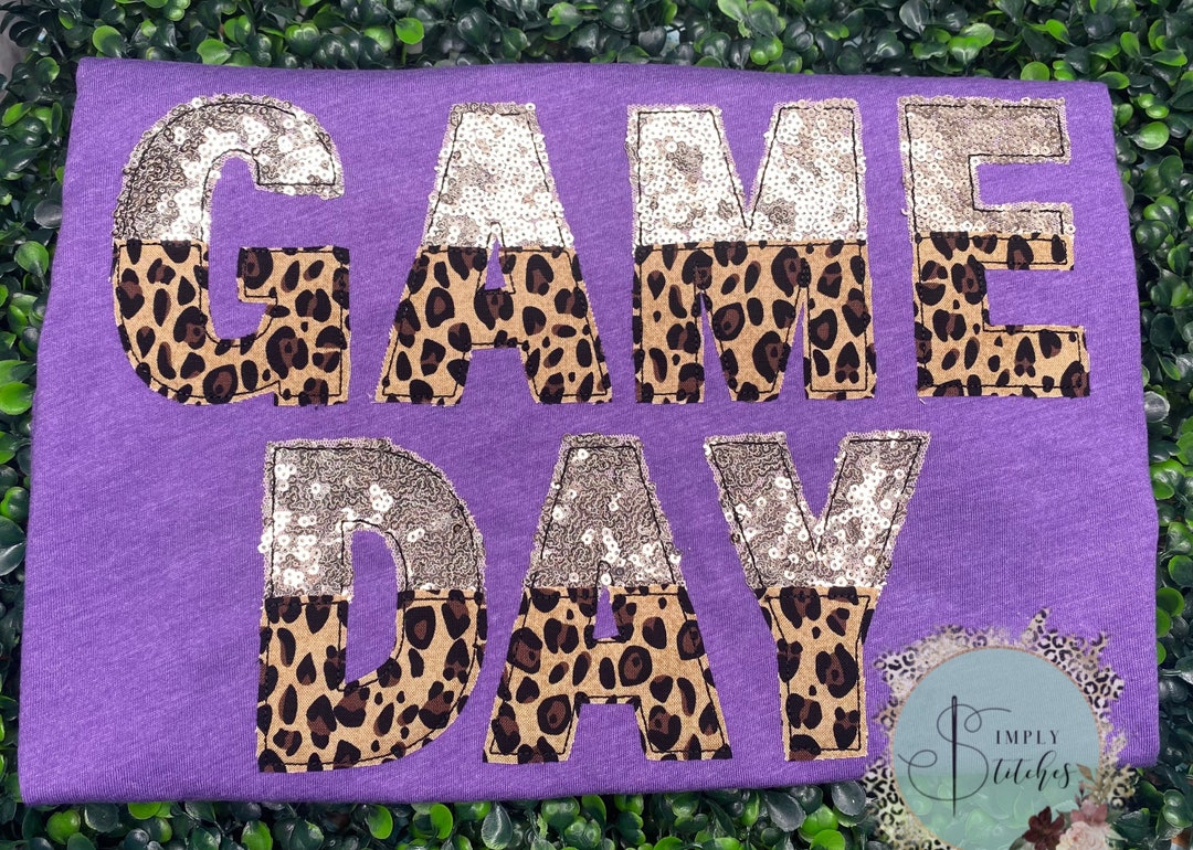 GAME DAY Raggy Applique Shirt-football Shirt, Sports Shirt, Cheetah ...