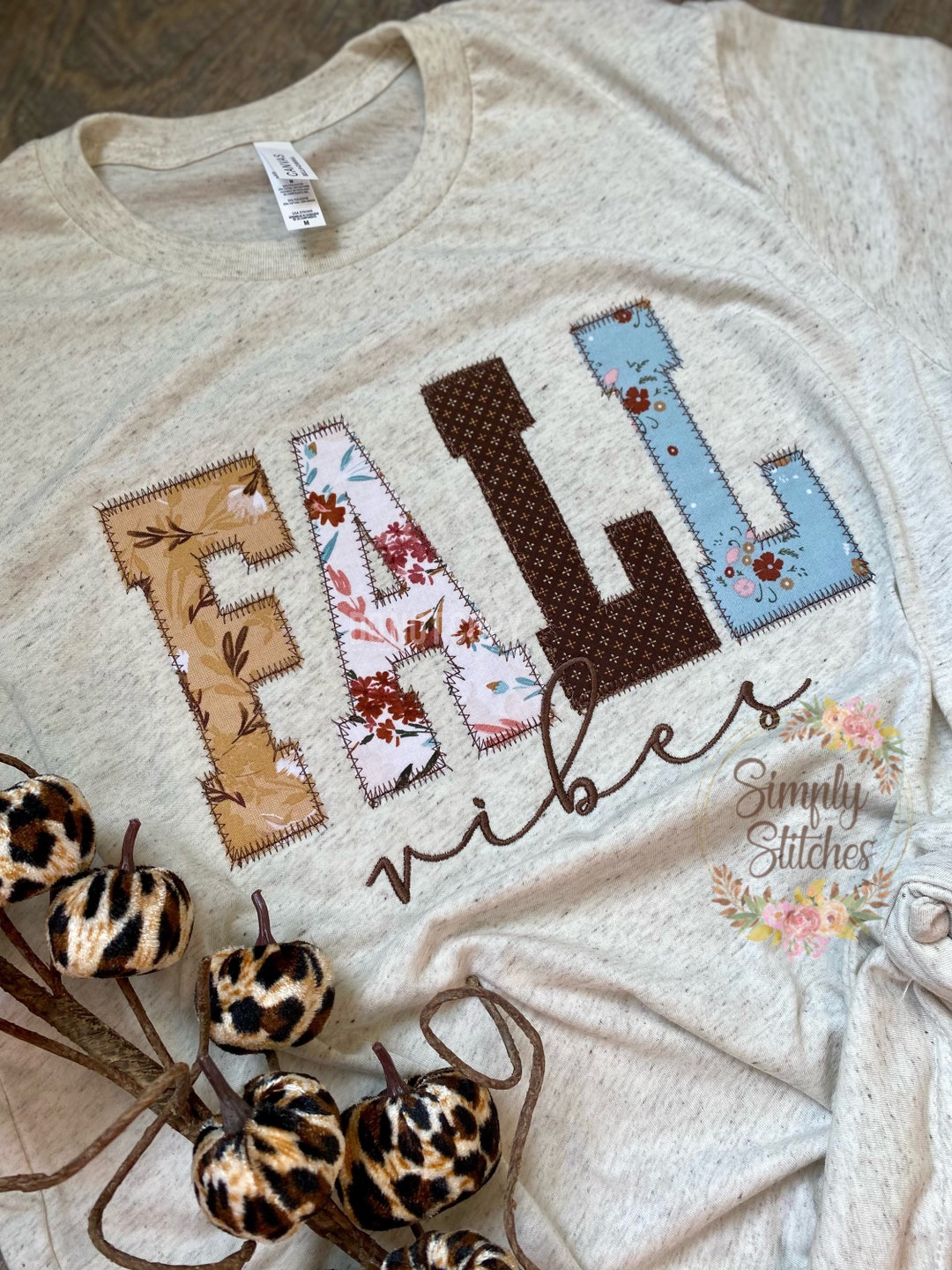 FALL VIBES, Applique Shirt, Bella Canvas Unisex Tshirt, Fall ...