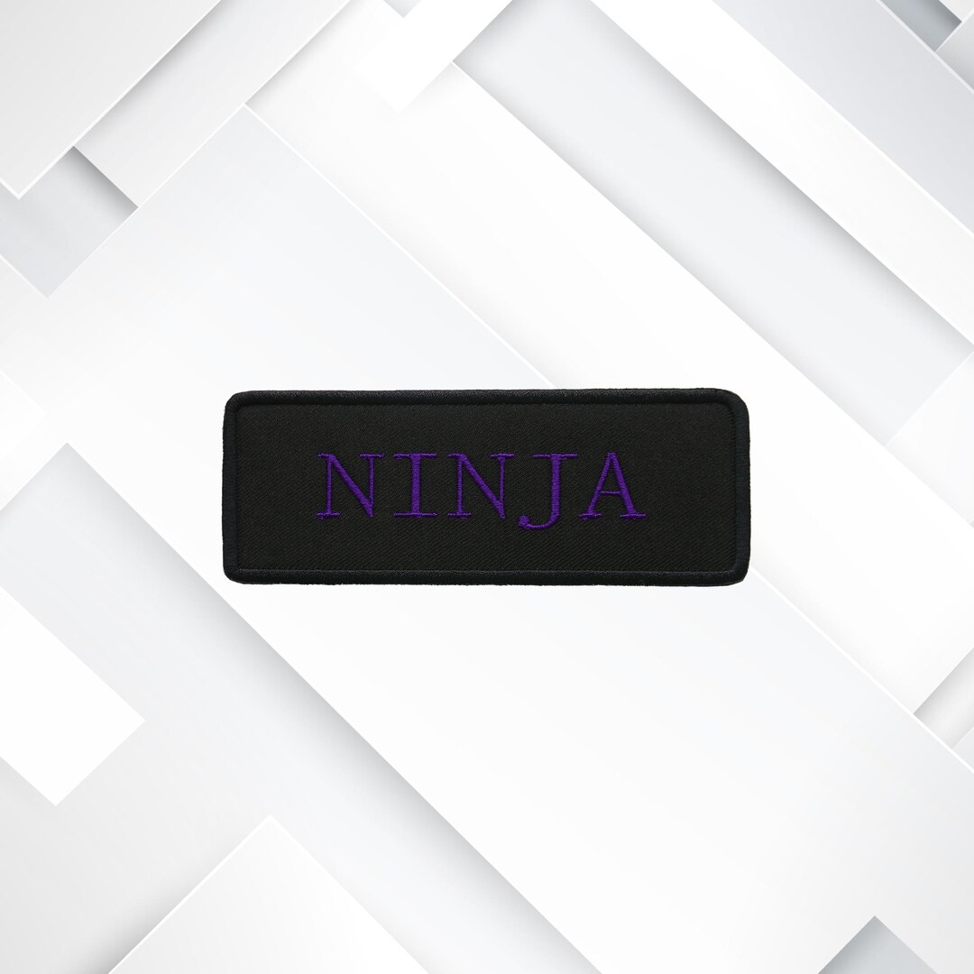 Iron on NINJA Patch – Embroidered Sew-on Tactical Name Tag Appliqué for ...