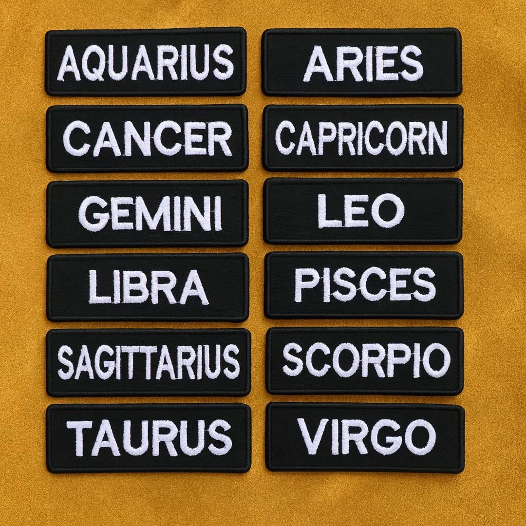 Zodiac Sign Patches/astrology Gift/iron-on Patch/cosmic Birthday Gifts ...