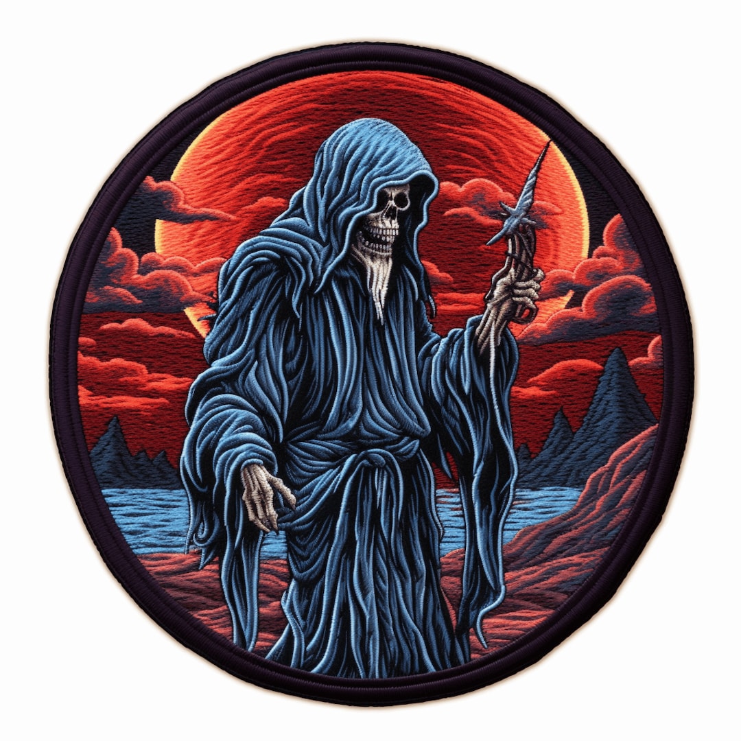 Grim Reaper Patch Embroidered DIY Iron-on/sew-on Custom Applique Vest ...