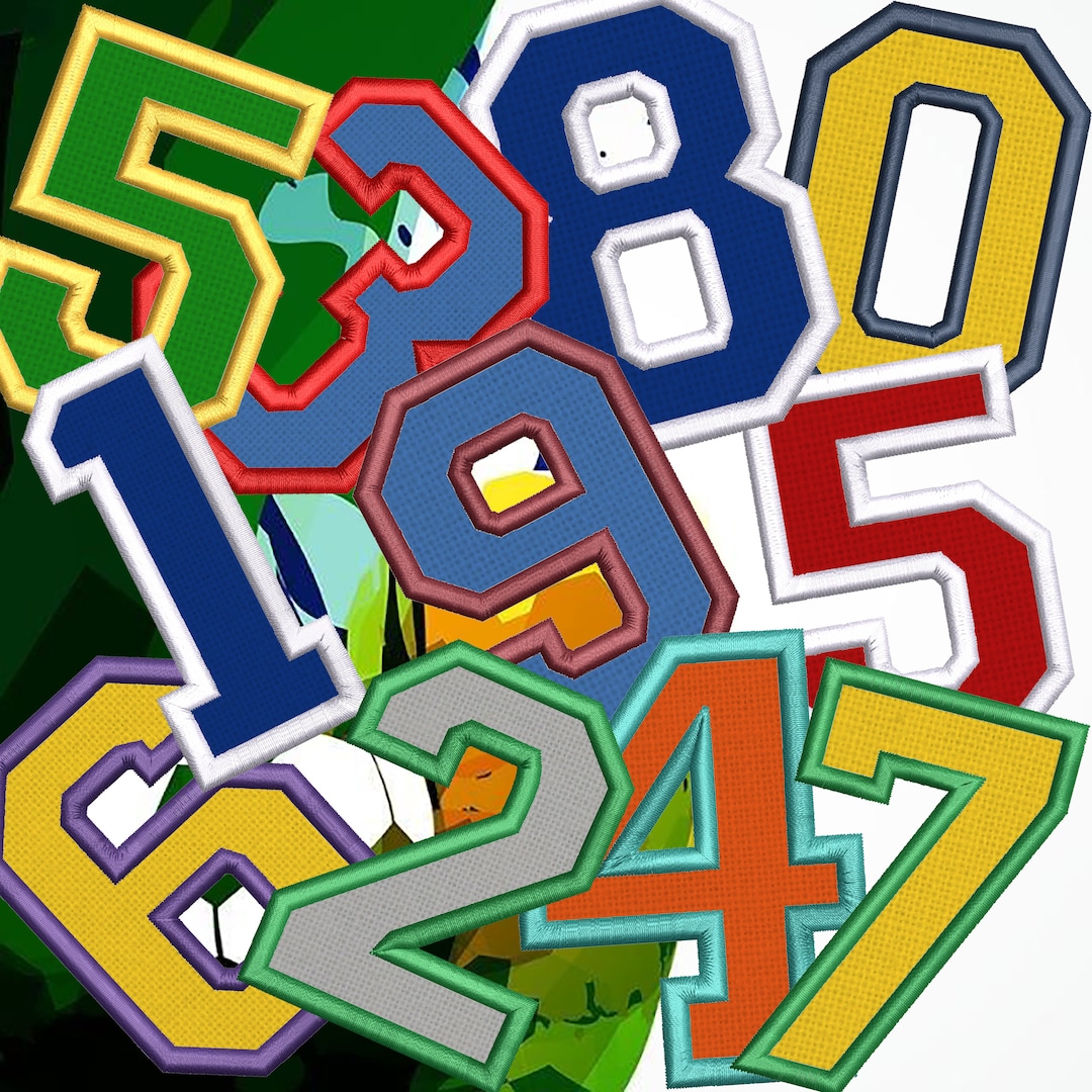 Numbers College Varsity Letterman Embroidered Iron on Patch Varsity ...