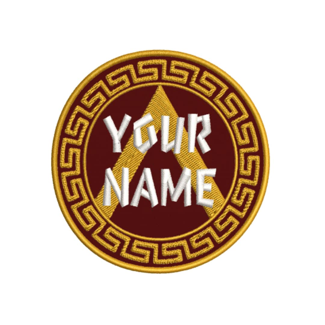 CUSTOM your Name Spartan Warrior Shield Crest Embroidered Patch Iron On ...