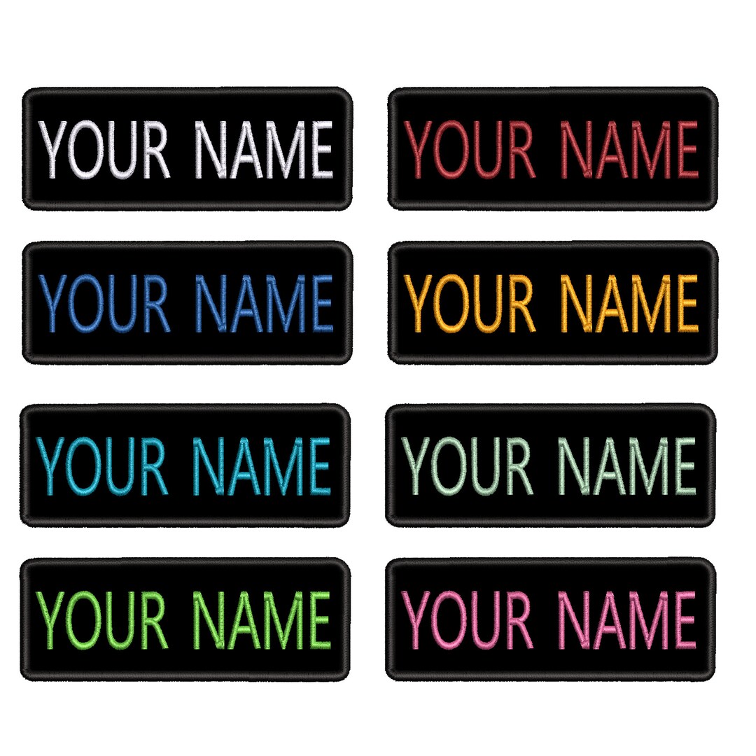Custom Your Name Personalized Name Tag 3.5" W X 1" T - Embroidered ...