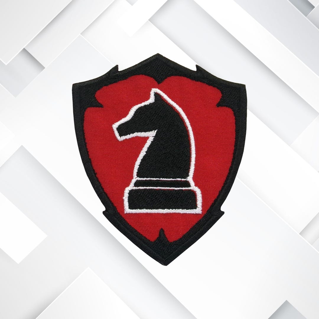 Black Knight Patch – Chess Piece Iron-on Embroidered Applique for ...