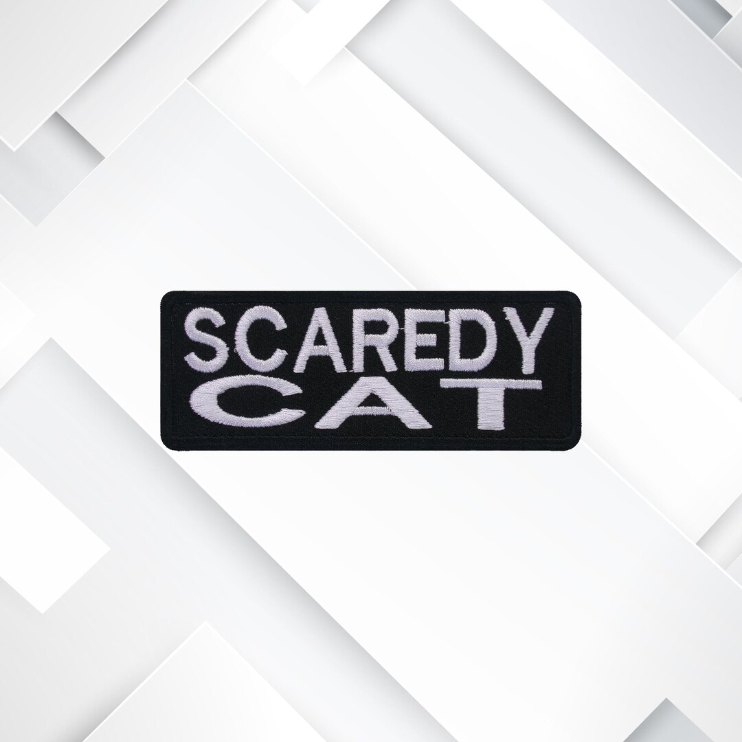 Scaredy Cat Embroidered Patch Iron on / Sew on Badge Emblem for Vest ...